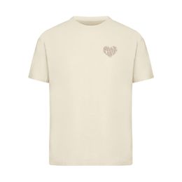 Miss Tee T-Shirt 'Only Love Heart' Damen Gr&ouml;&szlig;e 5XL sand