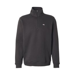 Tommy Jeans Sweatshirt 'Tommy Flag Quarter-zip' male size S Black