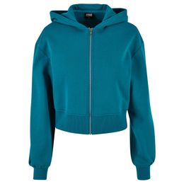 Urban Classics Zip-Up Hoodie female size L Cyan blue
