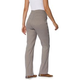 WITT Damen Stretch-Hose in knitterarmer Koffer-Qualit&auml;t, schoko-ecru-gemustert, Gr&ouml;&szlig;e 38