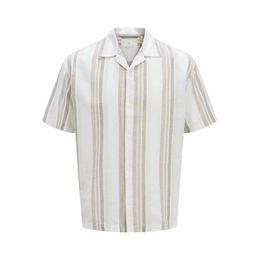 Jack & Jones JACK & JONES Button Up Shirt 'JPRCCSummer' male size L Beige / Dark beige / White
