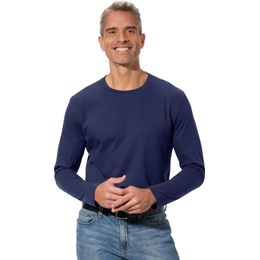 Herren Langarmshirt aus reiner Baumwolle marine, Gr&ouml;&szlig;e 48/50