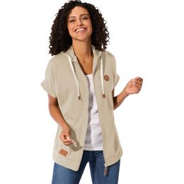 Damen Sweatjacke mit Kapuze beige, Gr&ouml;&szlig;e 48