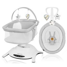 lionelo Wiege Bella Set 2 in 1, Grau, 76.5x57.5x60.5 cm, Babym&ouml;bel, Babybetten, Stubenwagen & Babywiegen