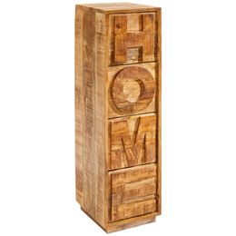Livetastic Kommode, Natur, Holz, Mangoholz, massiv, Texte, 4 Schublade(n) Schubladen, 32x110x35 cm, handgemacht, Wohnzimmer, Kommoden & Sideboards, Kommoden