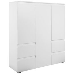 Mid.you Highboard, Wei&szlig;, Kunststoff, 5 F&auml;cher, 4 Schublade(n) Schubladen, 116x131x40 cm, Wohnzimmer, Kommoden & Sideboards, Highboards