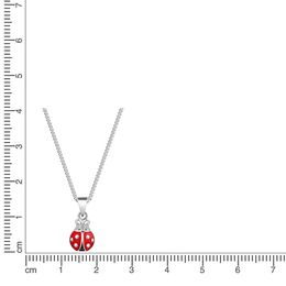 Firetti Kette mit Anh&auml;nger "Geschenk Silber 925 Halsschmuck Halskette Panzerkette Marienk&auml;fer", Silber 925 (Sterlingsilber), L: 38, rot, Silber 925