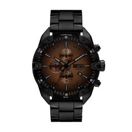 Diesel Herren Chronograph "SPIKED", schwarz, Armbanduhren, Quarzuhr, Armbanduhr, Herrenuhr, Edelstahlarmband, analog, Tag