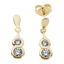 Firetti Damen Paar Ohrstecker "Schmuck Geschenk Gold 333 Ohrschmuck Tropfen Infinity/Schleife", Gelbgold 333, gold, Gelbgold 333, Ohrringe, mit