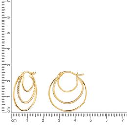 Firetti Damen Paar Creolen "Schmuck Geschenk Silber 925 Ohrschmuck Ohrringe Layering", 23mm, Silber 925 (Sterlingsilber), gold, Silber 925