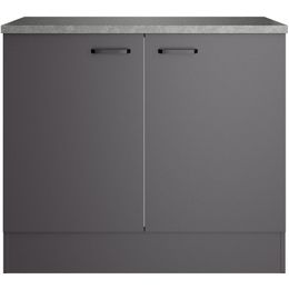 Sp&uuml;lenschrank Optifit, B:100cm H:88cm T:60cmanthrazit matt, anthrazit matt, Holzwerkstoff, K&uuml;che, Schr&auml;nke, "OPTImulti", Breite 100 cm, Tiefe 60 cm,