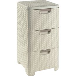 curver Kommode "Schubladenturm STYLE", B/H/T: 38cm x 60cm x 33cm, 3 Stk., beige, Schlafzimmer, Sideboards, creme