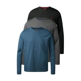 MCS Herren Langarmhemd "MCS Long Sleeve T-Shirt Jack"ensignblau, irongate, tapshoe, Gr. S, Obermaterial: 100% Baumwolle, Hemden