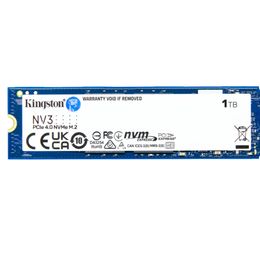 Kingston interne SSD "1000G NV3 M.2 2280 NVMe SSD", 1000 GB, Schreibgeschwindigkeitmaximal 4000 MB/s Lesegeschwindigkeitmaximal 6000 MB/s, blau,