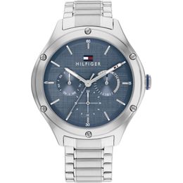 Tommy Hilfiger Damen Multifunktionsuhr "CLASSIC", silber, Armbanduhren, Quarzuhr, Armbanduhr, Damenuhr, Herrenuhr, Datum, Edelstahlarmband