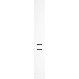 Apothekerschrank Optifit, B:30cm H:210cm T:57,1cmwei&szlig;, wei&szlig;, Holzwerkstoff, K&uuml;che, Schr&auml;nke, "OPTImulti", Breite 30 cm, mit 2 Ausz&uuml;gen und 5 Ablagen,