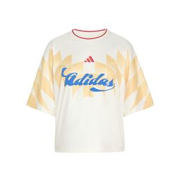 adidas Sportswear Funktionsshirt 'HOUSE OF TIRO X COMMON GOAL' Damen Gr&ouml;&szlig;e XS blau / hellgelb / rot / offwhite