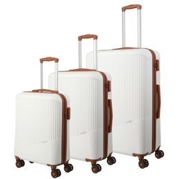 Travelite Trolleyset "BALI 4w L/M/S", braun, ABS, unifarben, Koffer-Sets, Kofferset Reisegep&auml;ck Reisekoffer Hartschallenkoffer TSA Schloss