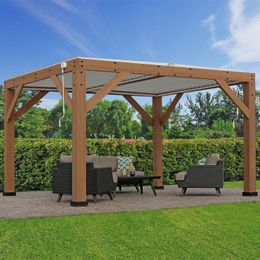 Pergola WESTMANN, B:335cm, braun, Garten, Pergolen, "Karl", 100 % FSC-zertifiziertes Zedernholz, Dach aus Aluminium