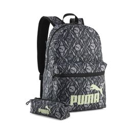 Puma Kinder Freizeittasche "Phase 20 l Rucksack-Set Jugendliche und Erwachsene"schwarz apple spritz football aop gr&uuml;n, Polyester, Taschen