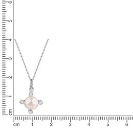 Firetti Damen Kette mit Anh&auml;nger "Schmuck Geschenk Silber 925 Halsschmuck Halskette Ankerkette Blume", Perlen Silber 925 (Sterlingsilber), L: 45 B: