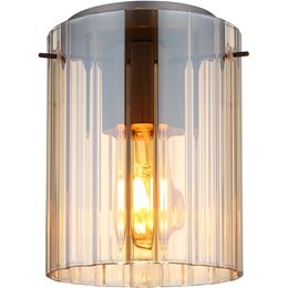 Globo LIGHTING Deckenleuchte "TULIVAR", &Oslash; 18cm H: 23cm, 1 Stk.amber, Wohnzimmer, Leuchten, Deckenlampe/Rillen/Flur/Wohnzimmer