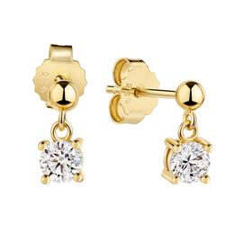 Firetti Damen Paar Ohrstecker "Schmuck Geschenk Silber 925 Ohrschmuck Ohrringe Solit&auml;r", Silber 925 (Sterlingsilber), gold, Silber 925