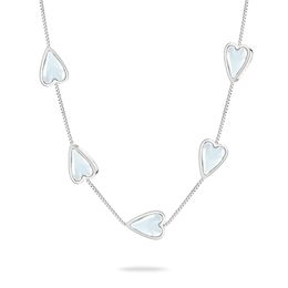 Damen Edelstahlkette "Schmuck Geschenk Halskette Glass Heart", Edelstahl, L: 45 B: 1,3mmedelstahlfarben, transparent, Liebeskind Berlin, Edelstahl,