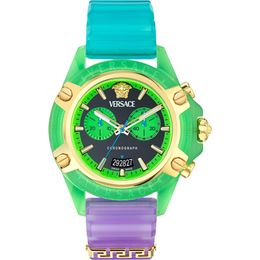 Versace Damen Chronograph "ICON ACTIVE", bunt, Armbanduhren, Quarzuhr, Armbanduhr, Damenuhr, Herrenuhr, Swiss Made, Polyurethanband