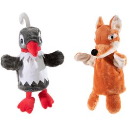 Heunec Kinder Handpuppe "Sandmann-Set: Fr. Elster & Hr. Fuchs", bunt, Polyester, Puppen, enth&auml;lt recyceltes Material