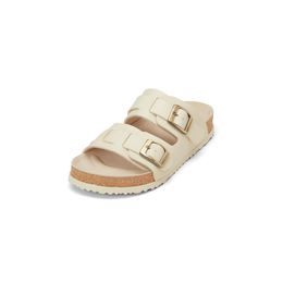 Marc O'Polo MARC O'POLO Damen Sandale "mit recyceltem Polyester", Gr. 38, beige, Obermaterial: 100% Leder (Rind), Schuhe