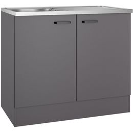 Sp&uuml;lenschrank Optifit, B:100cm H:88,2cm T:60cmanthrazit matt, anthrazit matt, Spanplatte, K&uuml;che, Schr&auml;nke, "OPTImulti", Breite 100 cm, Tiefe 60 cm,