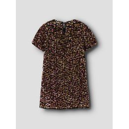 name it M&auml;dchen Paillettenkleid "NKFRUNICA SS TUNIC", bunt, Gr. 152, Glitzermuster, gl&auml;nzend, Jersey, Obermaterial: 100% Polyester, Kleider,