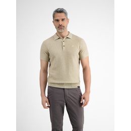 Poloshirt Lerros, Herren, Gr. M, beige (tender beige melange), Strick, Obermaterial: 100% Baumwolle, normal normal, ohne Ausschnitt, B&uuml;ndchen, Shirts, in Feinstrickqualit&auml;t