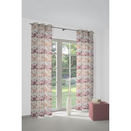 Vorhang WIRTH, B:132cm H:245cm, rot, Jacquard, Baumwolle, Polyester, Wohnzimmer, Gardinen, "Kairo"