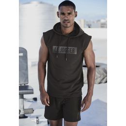 Le Jogger Herren Kapuzenpullover, schwarz, Gr. XL, bedruckt, unifarben, Sweatware, Obermaterial: 50% Polyester, 45% Baumwolle, 5% Elasthan, Pullover,