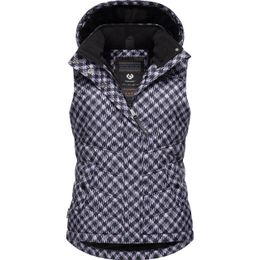 Ragwear Damen Steppweste "Hesty Print", lila, Gr. M, Obermaterial: 100% Polyester. Innenfutter: 100% Polyester. Wattierung: 100% Polyester, Westen,
