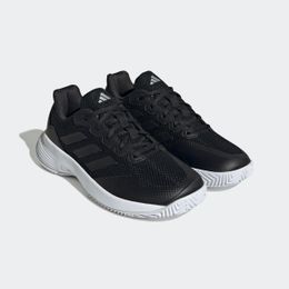 Damen Tennisschuh "GAMECOURT 2.0", adidas Performance, Gr. 40, schwarz, Synthetik, Textil, Schuhe, geeignet f&uuml;r Hartplatz und Sandplatz