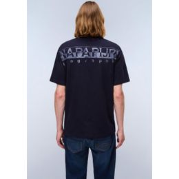 Napapijri Herren T-Shirt "S-FANES", blau, Gr. XL, unifarben, Web, Obermaterial: 100% Baumwolle, Shirts, mit Brusttasche, Kurzarm, normale L&auml;nge,