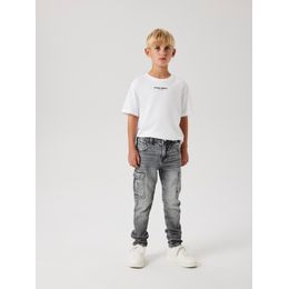 name it Jungen Cargojeans "NKMSILAS TAP CARGO JEANS 6650-AZ NOOS", blau, Gr. 158, Abriebeffekte, Denim/Jeans, Obermaterial: 99% Baumwolle, 1%