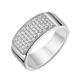Firetti Damen Fingerring "Schmuck Geschenk Silber 925 Damenring Ring", 58, Silber 925 (Sterlingsilber)silberfarben, kristallwei&szlig;, Silber 925