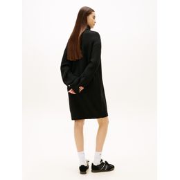 Tommy Jeans Damen Strickkleid "TJW TURTLENECK FLAG DRESS EXT"schwarz, Gr. XL, bedruckt, Strick, Obermaterial: 53% Polyester, 38% Nylon, 9% Wolle,