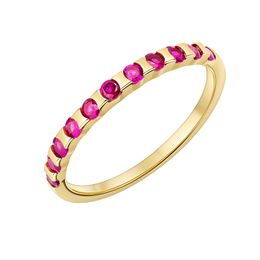 Firetti Damen Fingerring "Schmuck Geschenk Gold 333 Damenring Ring Memoire", 62, Gelbgold 333, 1,8mm, pink, Gelbgold 333, Fingerringe, mit Edelsteinen