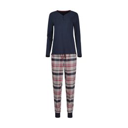 Skiny Damen Pyjama "Night In Skiny Flanell", Gr. 36navy blazer, Flanell, Obermaterial: 95% Baumwolle, 5% Elasthan. Obermaterial Hose: 100% Baumwolle,