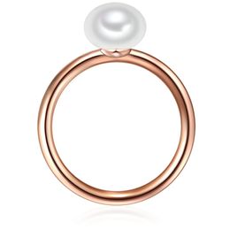 Valero Pearls Damen Perlenring "NW194", 58, Silber 925 (Sterlingsilber), 2mm, rosa, Silber 925 (Sterlingsilber), Fingerringe, mit