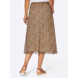 Classic Basics Damen Schlupfrock, braun, Gr. 50, gemustert, mehrfarbig, 100% Polyester, R&ouml;cke