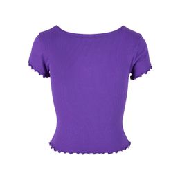 Urban Classics Damen T-Shirt "Urban Classics Damen Ladies Rib Babylock Tee"realviolet, Gr. XL, unifarben, 97% Baumwolle, 3% Elasthan, Shirts