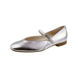 Paul Green Damen Riemchenballerina "Paul Green Ballerinas Leder", Gr. 36, silber, Leder, Schuhe