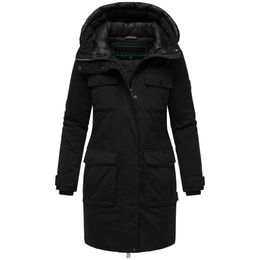 Navahoo Damen Winterjacke "Eissturm 14", schwarz, Gr. XL, Material: 100% Polyester, Jacken, Wasserabweisende Jacke mit Kapuze