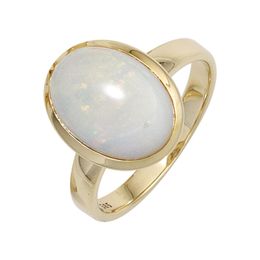 Jobo Damen Goldring, 52, Gelbgold 585, gelb, Gelbgold 585, Fingerringe, 585 Gold mit Opal-Cabochon